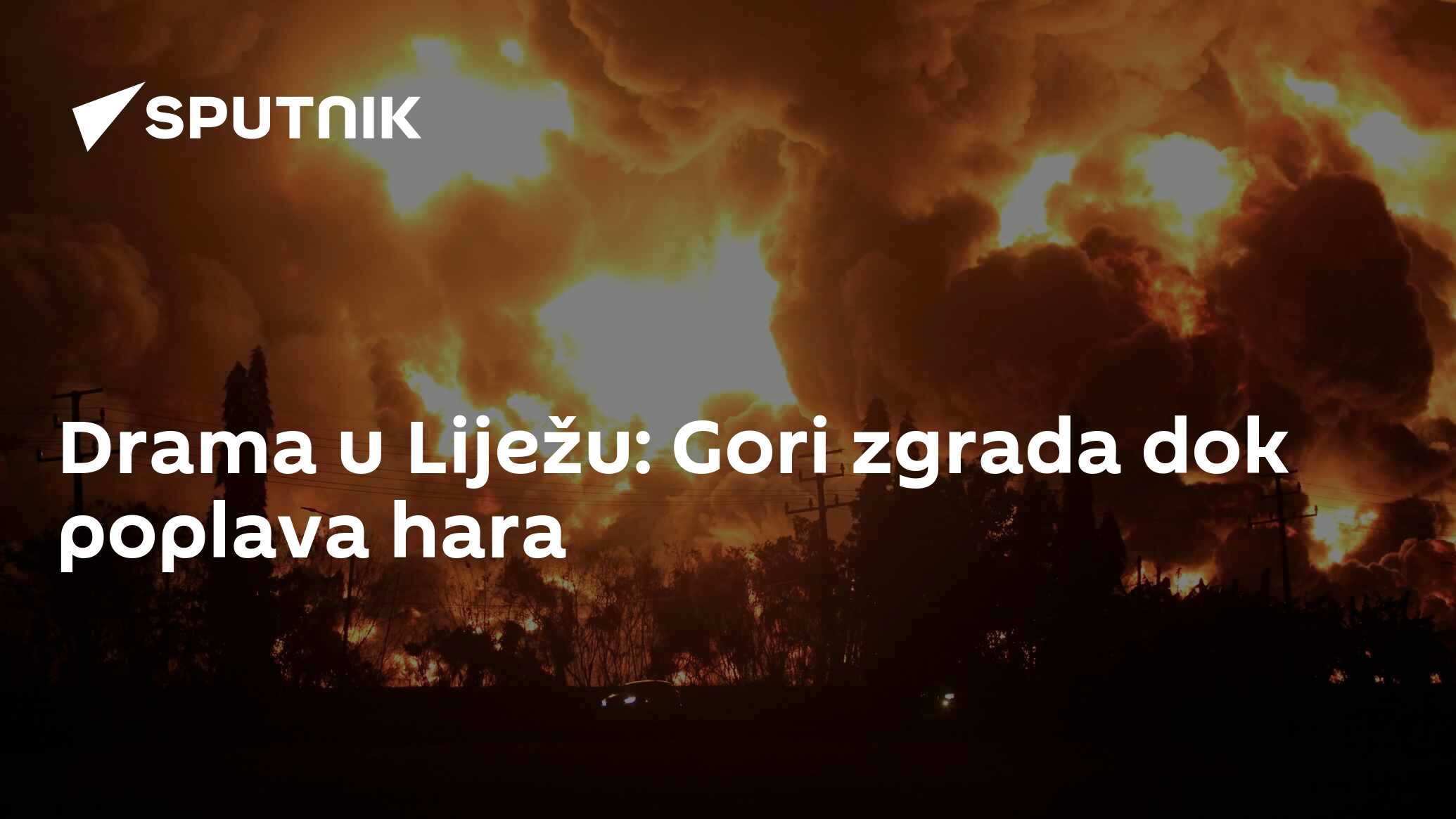 Gori zgrada u Liježu tokom poplava