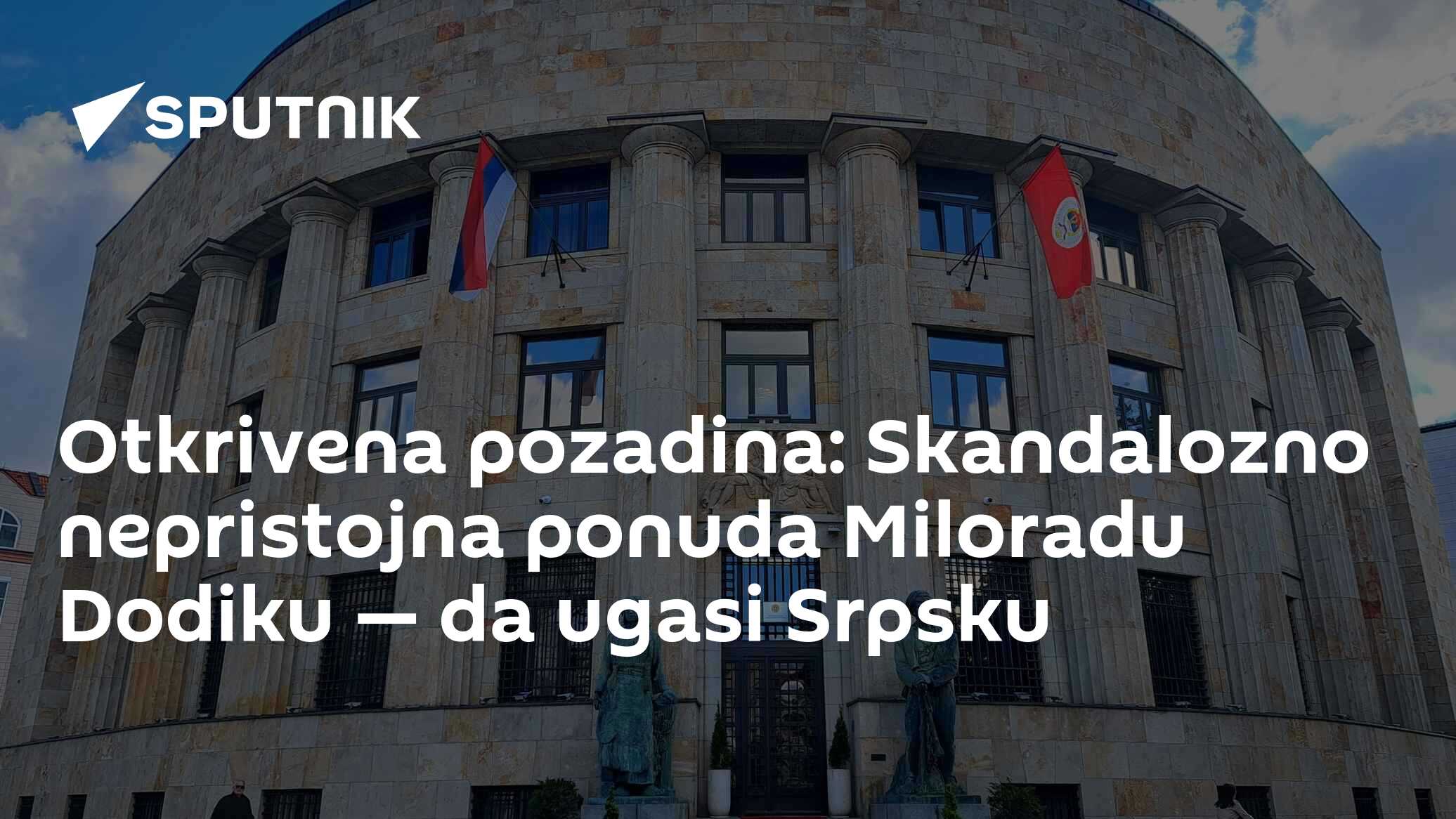 Otkrivena pozadina: Skandalozno nepristojna ponuda Miloradu Dodiku — da ...