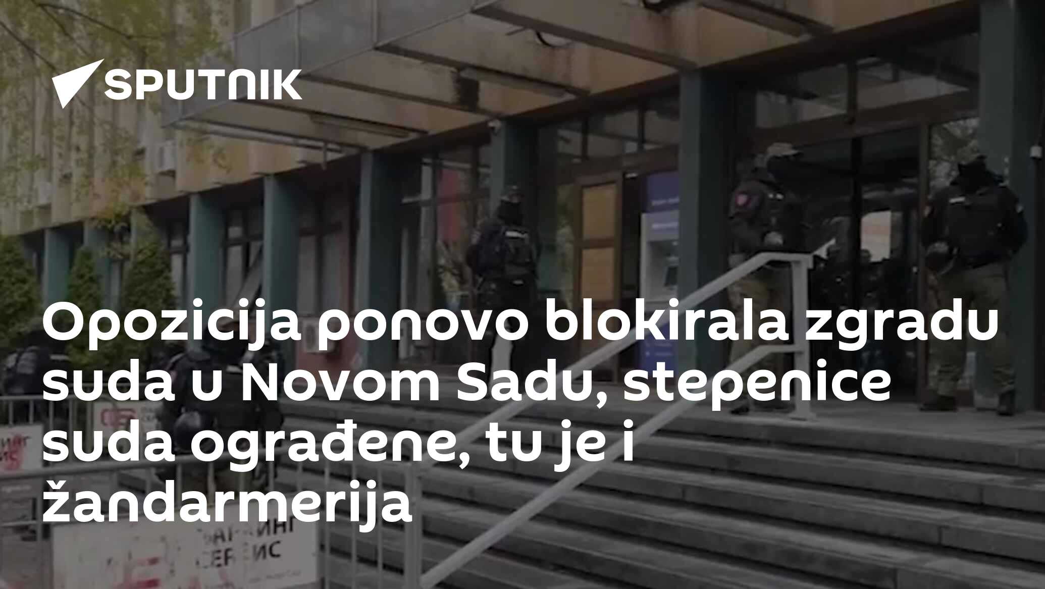 Opozicija ponovo blokirala zgradu suda u Novom Sadu, stepenice suda ograđene, tu je i ...