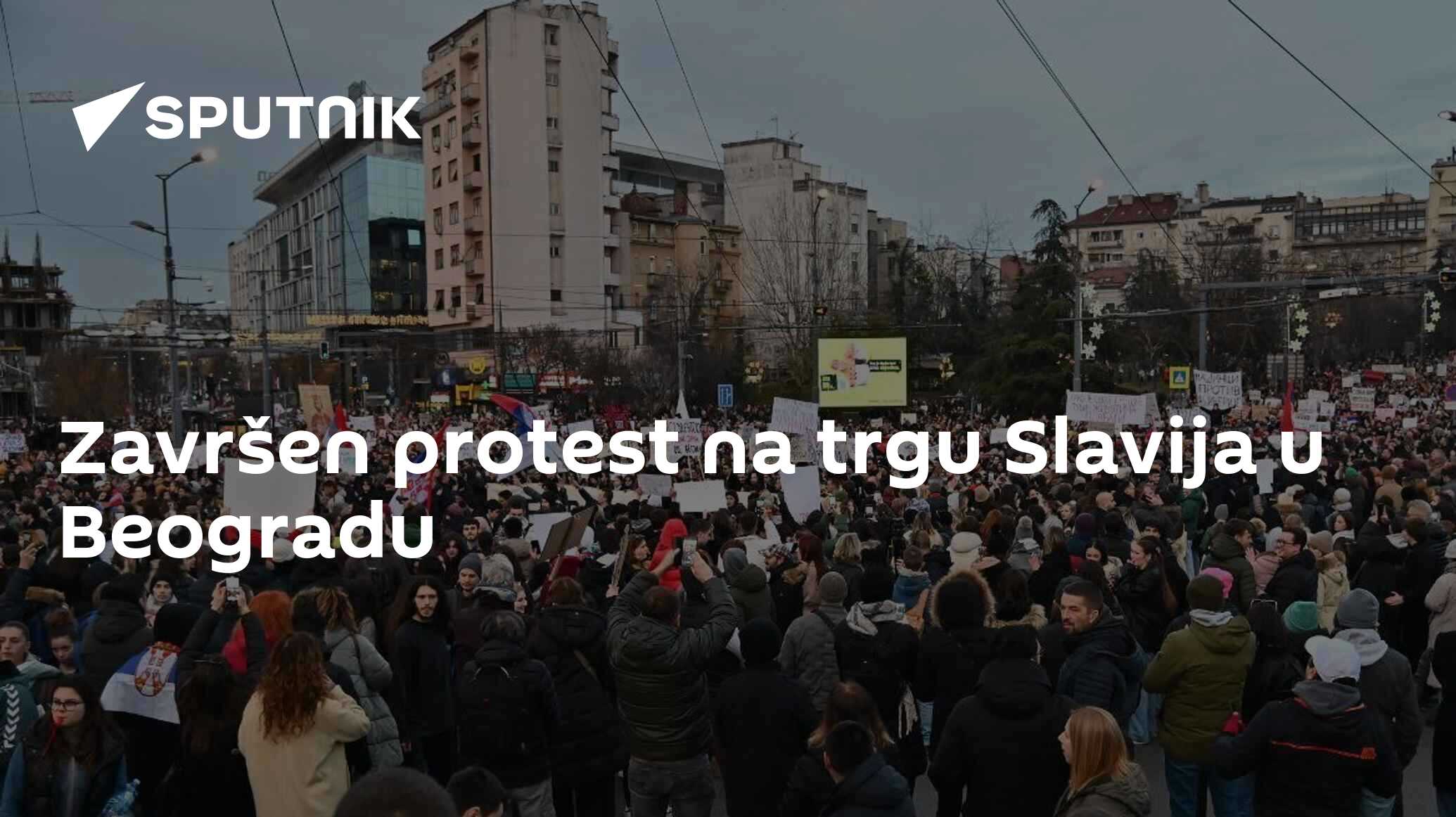 Završen protest na trgu Slavija u Beogradu - 22.12.2024, Sputnik Srbija