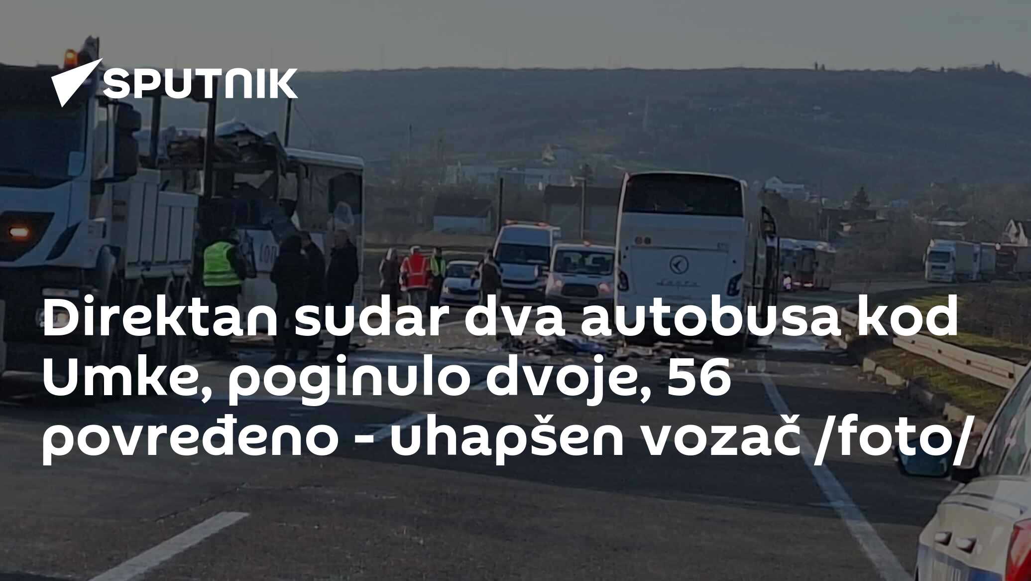 Direktan sudar dva autobusa kod Umke, poginulo dvoje, 56 povređeno - uhapšen vozač /foto/ - 27. ...