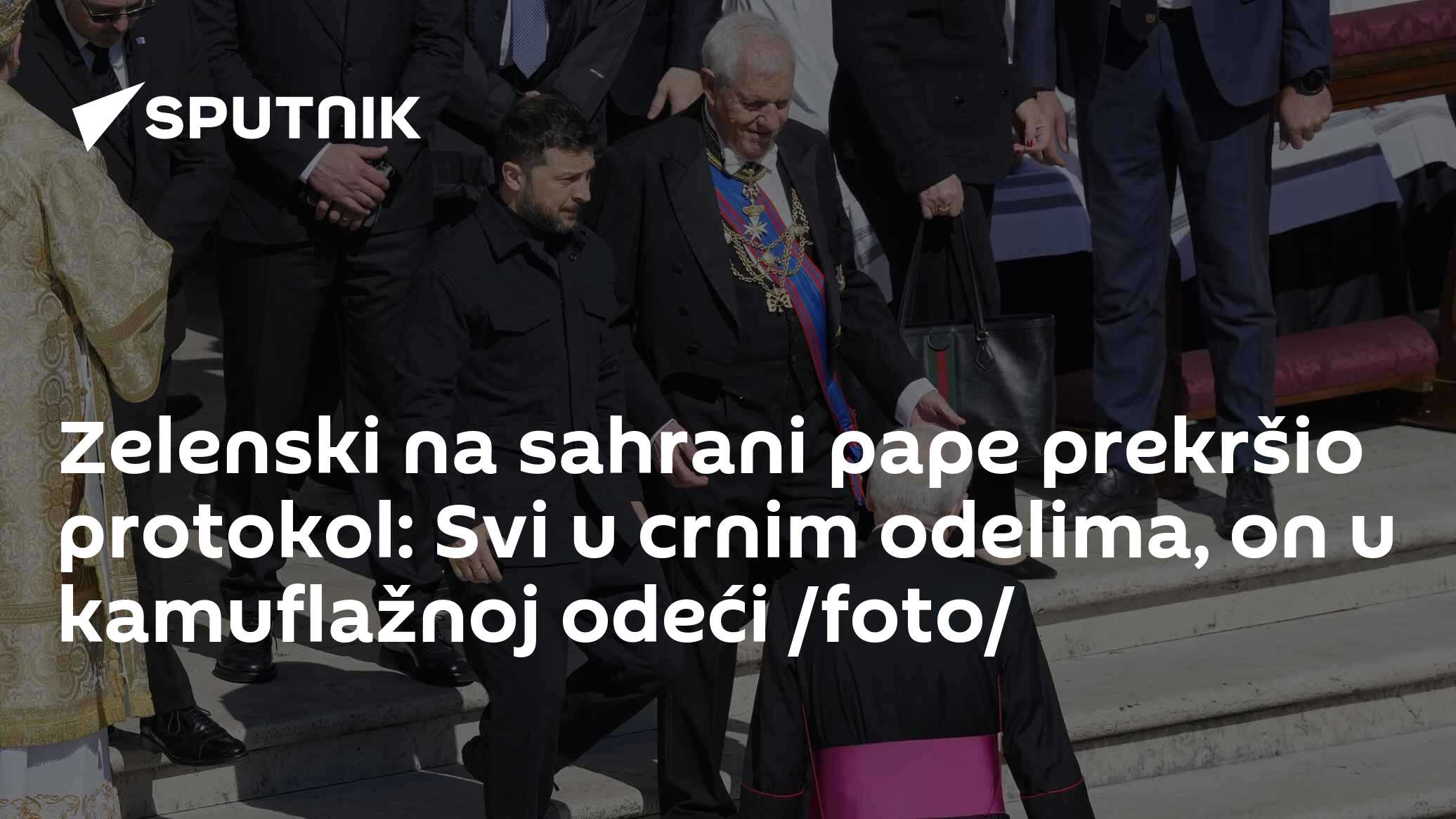 Zelenski na sahrani pape prekršio protokol: Svi u crnim odelima, on u ...