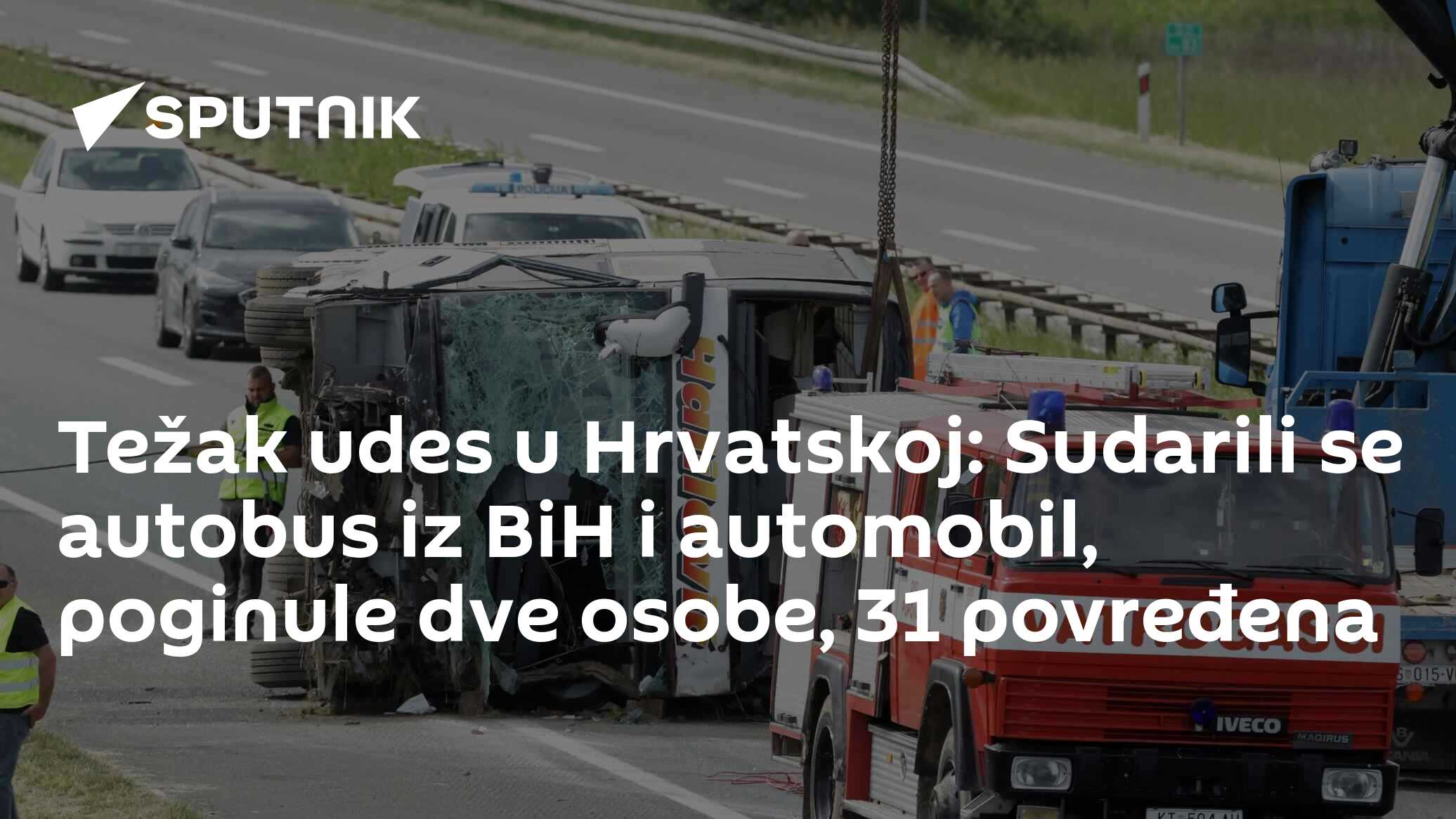 Težak udes u Hrvatskoj: Sudarili se autobus iz BiH i automobil, poginule dve osobe, 31 povređena ...