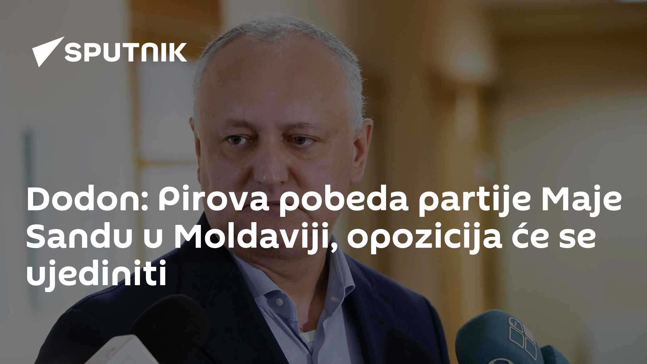 Dodon: Pirova pobeda partije Maje Sandu u Moldaviji, opozicija će se ...