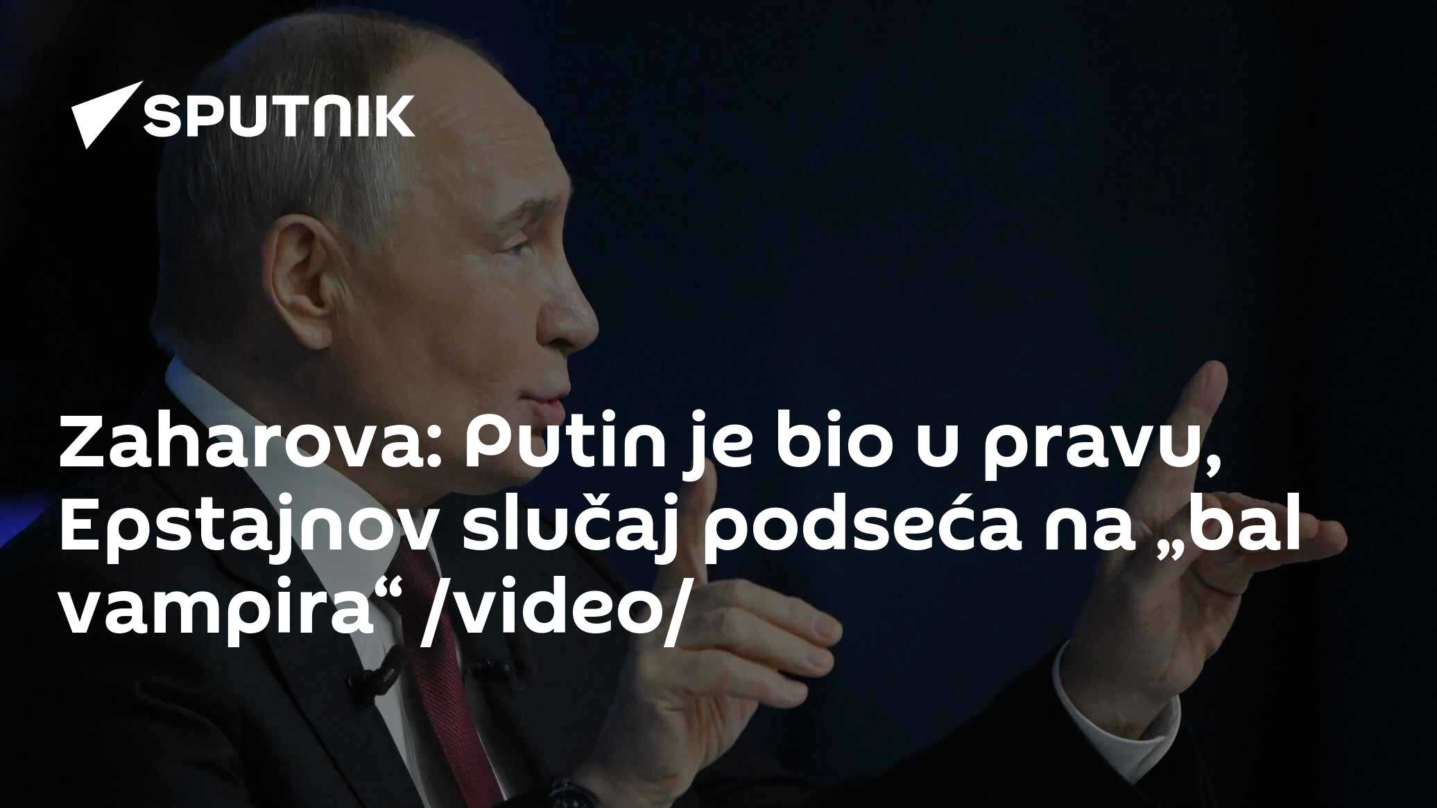 Zaharova: Putin je bio u pravu, Epstajnov slučaj podseća na „bal ...